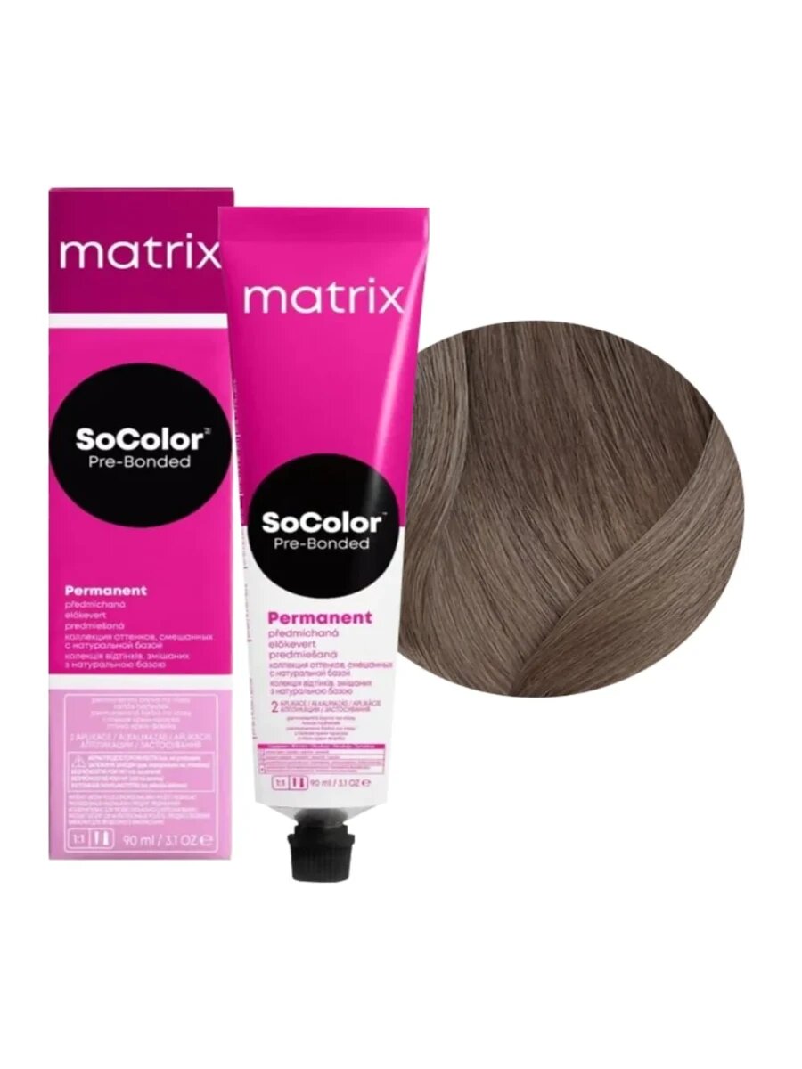 Краска для волос Matrix SoColor Pre-Bonded, Перманентная с бондером, 6NA