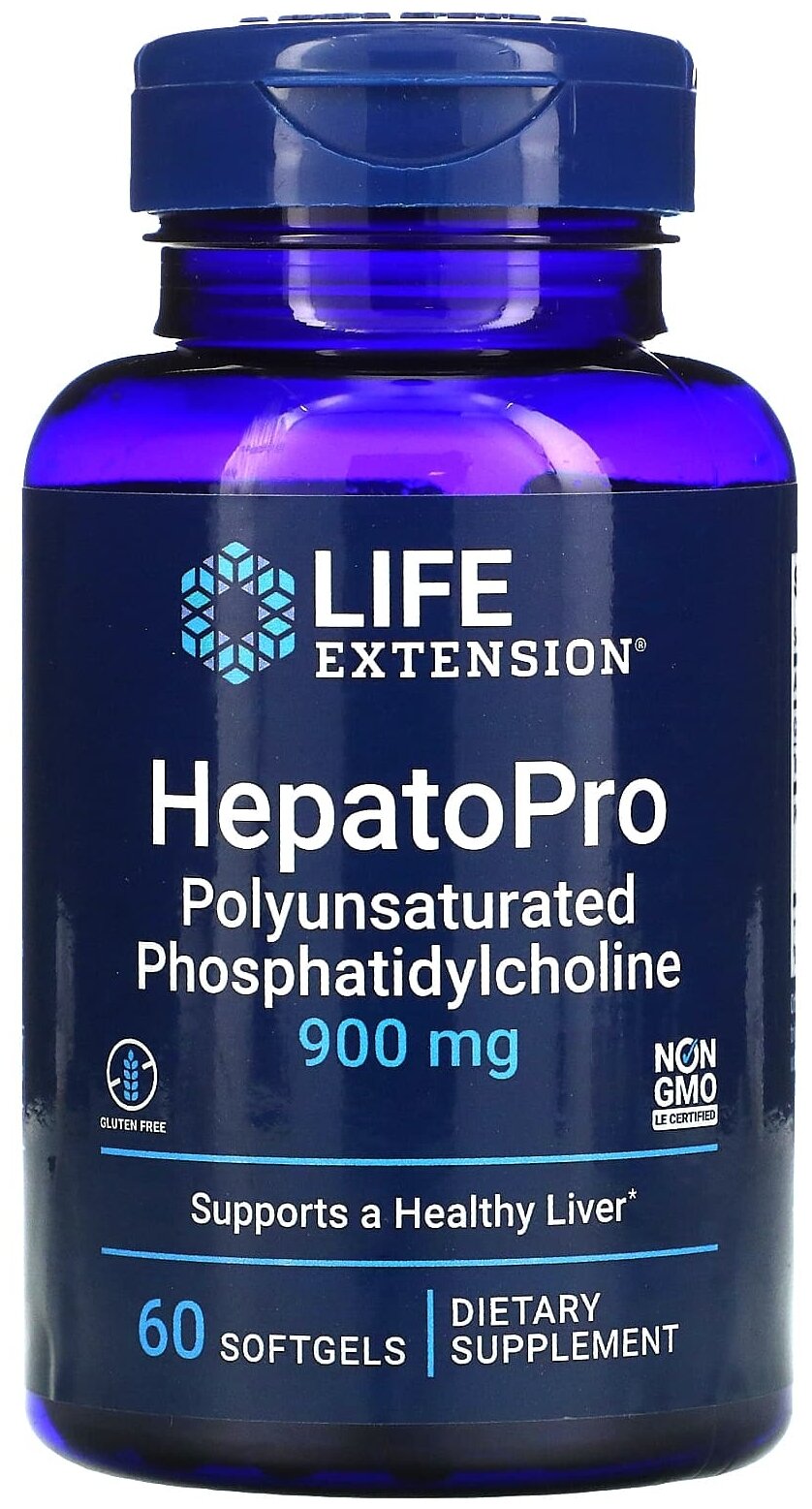 Фосфолипиды, Life Extension HepatoPro, 900 мг, 60 капсул, витамины для печени