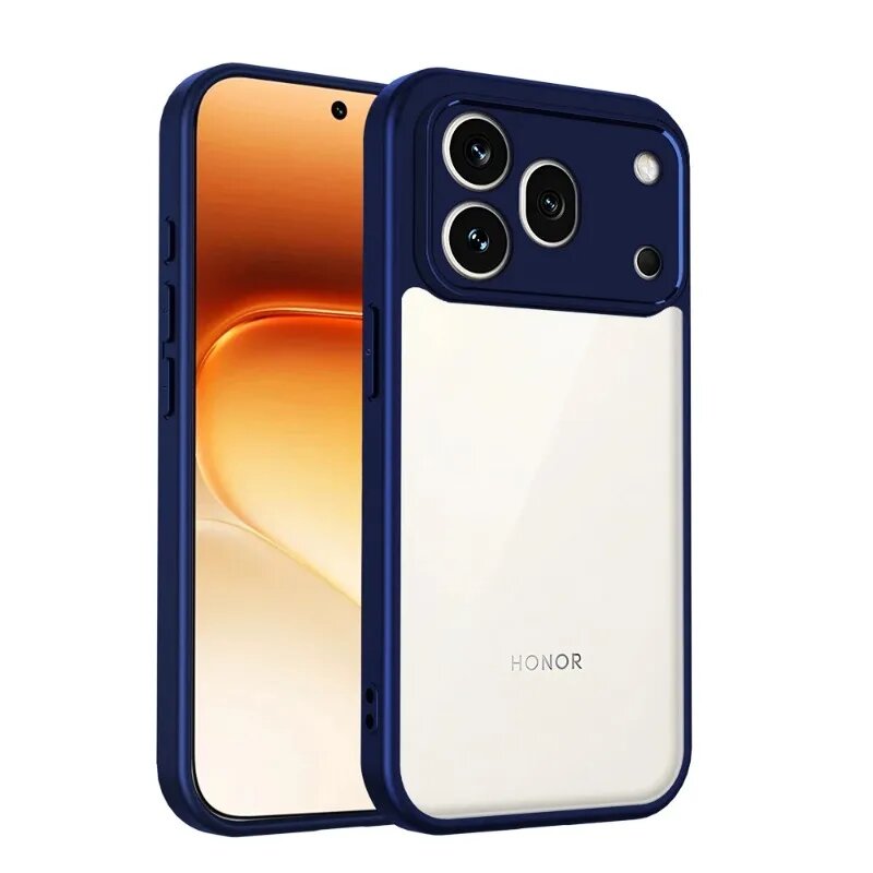 Прозрачный противоударный чехол с усиленными углами для Honor 600 Pro Синий, blue, for Honor 600 Pro