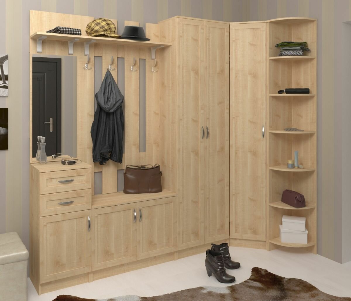 Прихожая Горизонт-11М для одежды 240*220*36