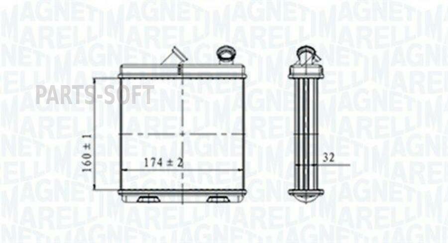 BR465 Радиатор печки MAGNETI MARELLI арт. 350218465000