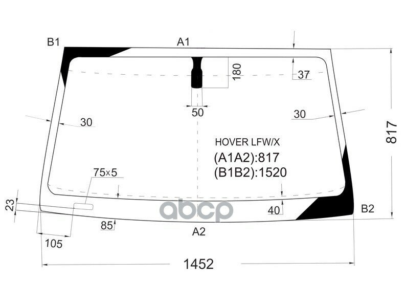 Стекло лобовое Great Wall Hover 05-10 / Hover H3 10-16 XYG арт. HOVER LFW/X
