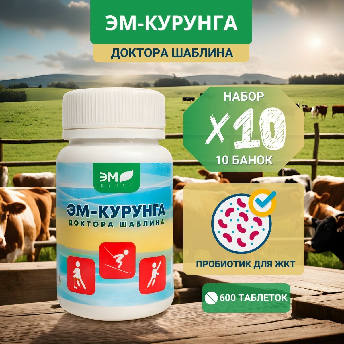 ЭМ-Курунга доктора Шаблина, таблетки 60 шт. - Набор 10 шт.