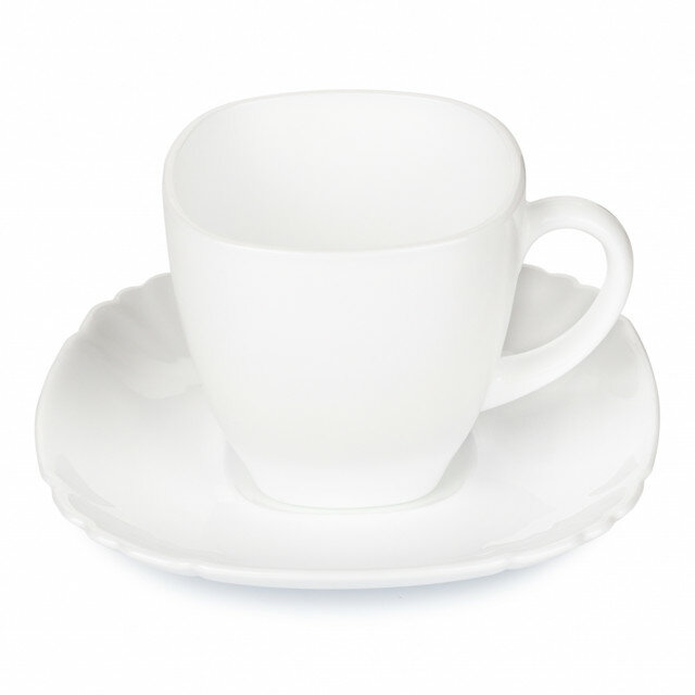 LUMINARC Бэйсик набор чайный 6/12 чашек по 220 мл стекло белый сервировочный комплект