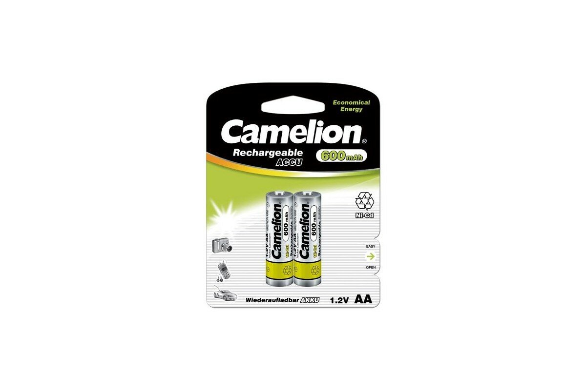 Аккумулятор бытовой Camelion HR6 AA BL2 NI-CD 600mAh (2/24/480)