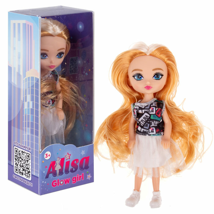 Кукла 1TOY ALISA GLOW GIRL, с разноцветными волосами, 15 см, для девочек