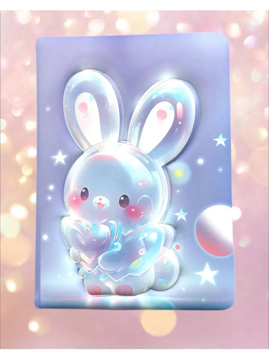 Блокнот подарочный с мягкой объемной обложкой зайка, 160 листов