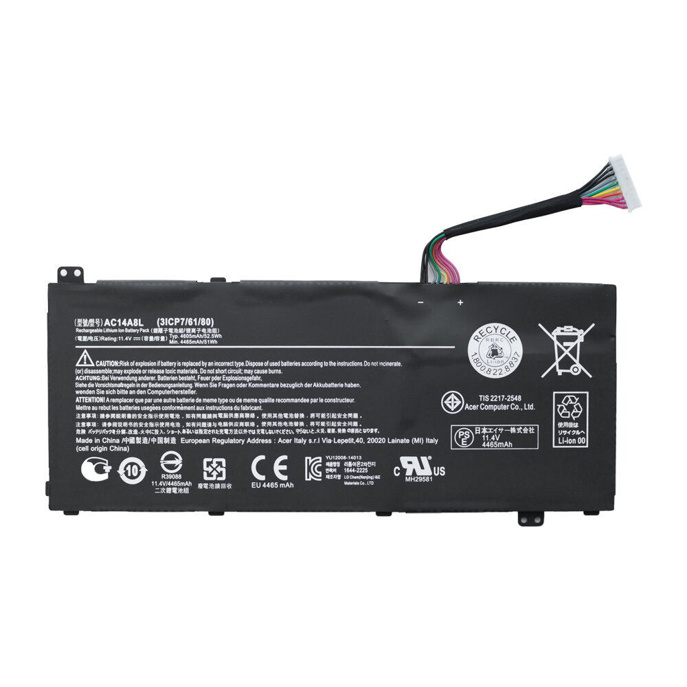 Аккумулятор для ноутбука Acer Aspire VX5-591G / Aspire VN7-592G / Aspire VN7-791G / Aspire VN7-591G / Aspire VN7-571G / Spin 3 SP314-51 / AC14A8L - батарея ORG 4465mAh
