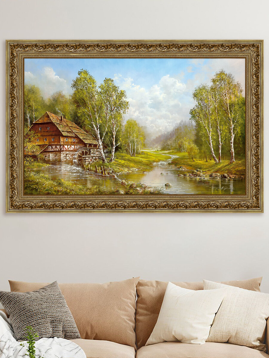 Картина на стену для интерьера Декарт настенный декор панно в раме багете в гостиную ванную детскую для офиса лофт пейзаж абстракция