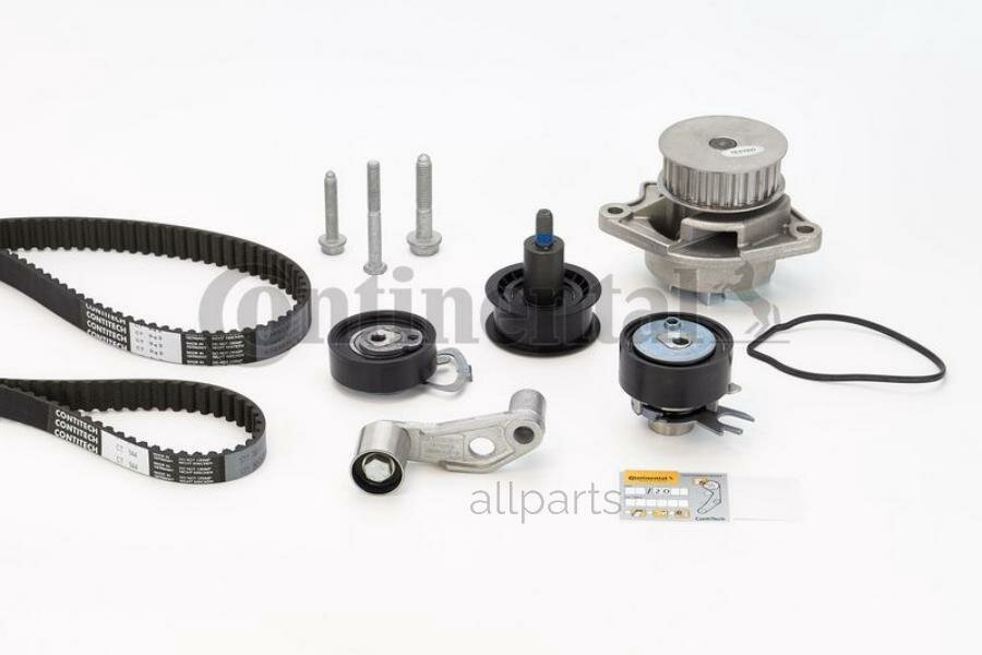 CONTINENTAL CT957WP1 Комплект ГРМ с помпой AUDI/VW 1.4 1998 => (ролик 4шт+ремень 130x20+ремень 58x17+помпа)