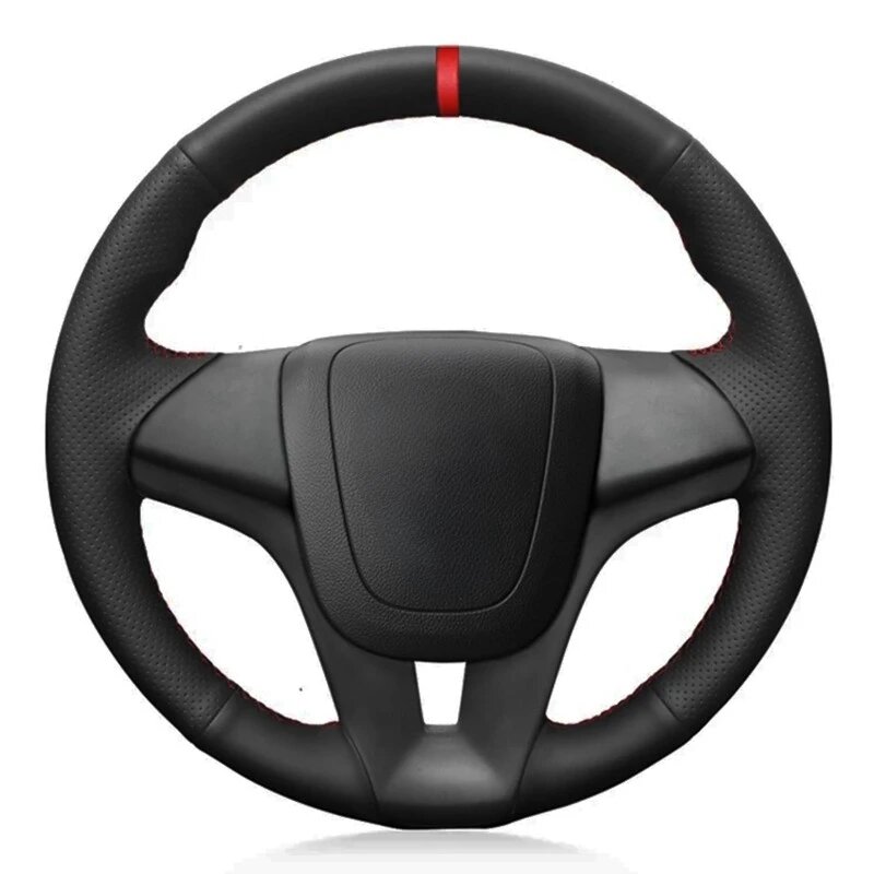 Кожзаменитель ручной работы, мягкая черная искусственная кожа для Chevrolet Cruze 2009-2014 Aveo 2011-2014 Orlando 2010 Black Thread