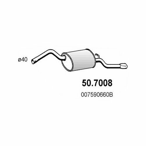 Глушитель выхлопных газов конечный, ASSO 50.7008 (1 шт.)