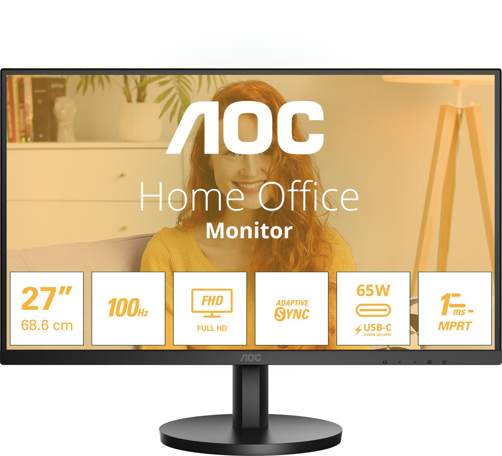 Монитор 27" AOC Basic-Line 27B3CA2 черный 1920x1080, 100Hz, IPS LED, 1ms, HDMI/M/M/DP/USB