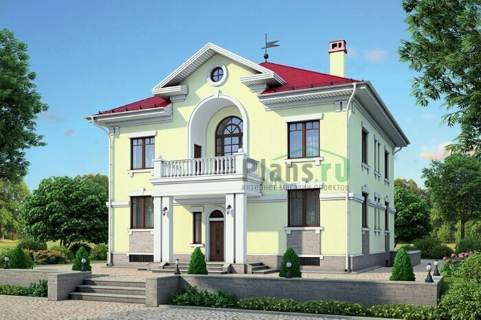Проект дома Plans-38-00 (448 кв. м, поризованный кирпич 510мм, лицевой кирпич 120мм)