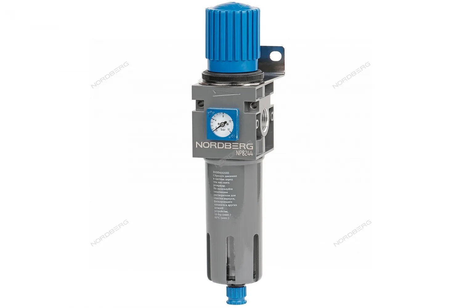 NP8244 Фильтр воздушный с редуктором, 1/2", 16 бар NORDBERG NP8244