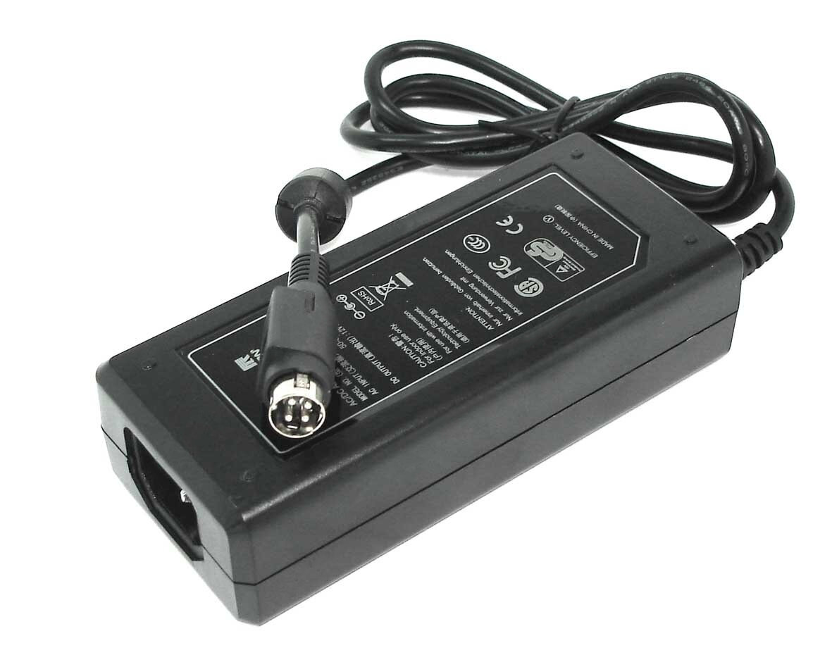 Блок питания (сетевой адаптер) для монитора 12V 6A 72W 4 пин male черный, с сетевым кабелем