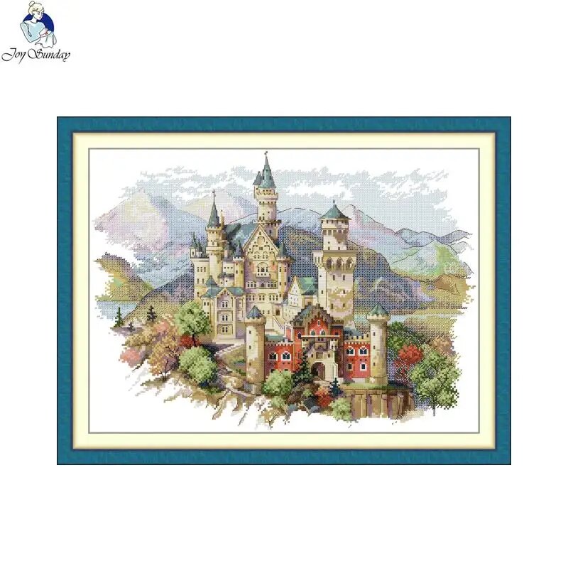 Joy Sunday Castles Наборы для вышивки крестом Aida 16CT Printed Cloth