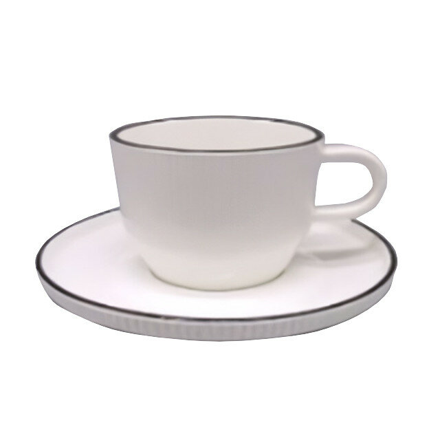 ATMOSPHERE Suffit фарфоровая чашка с блюдцем 225 мл для чая и кофе, практичная посуда