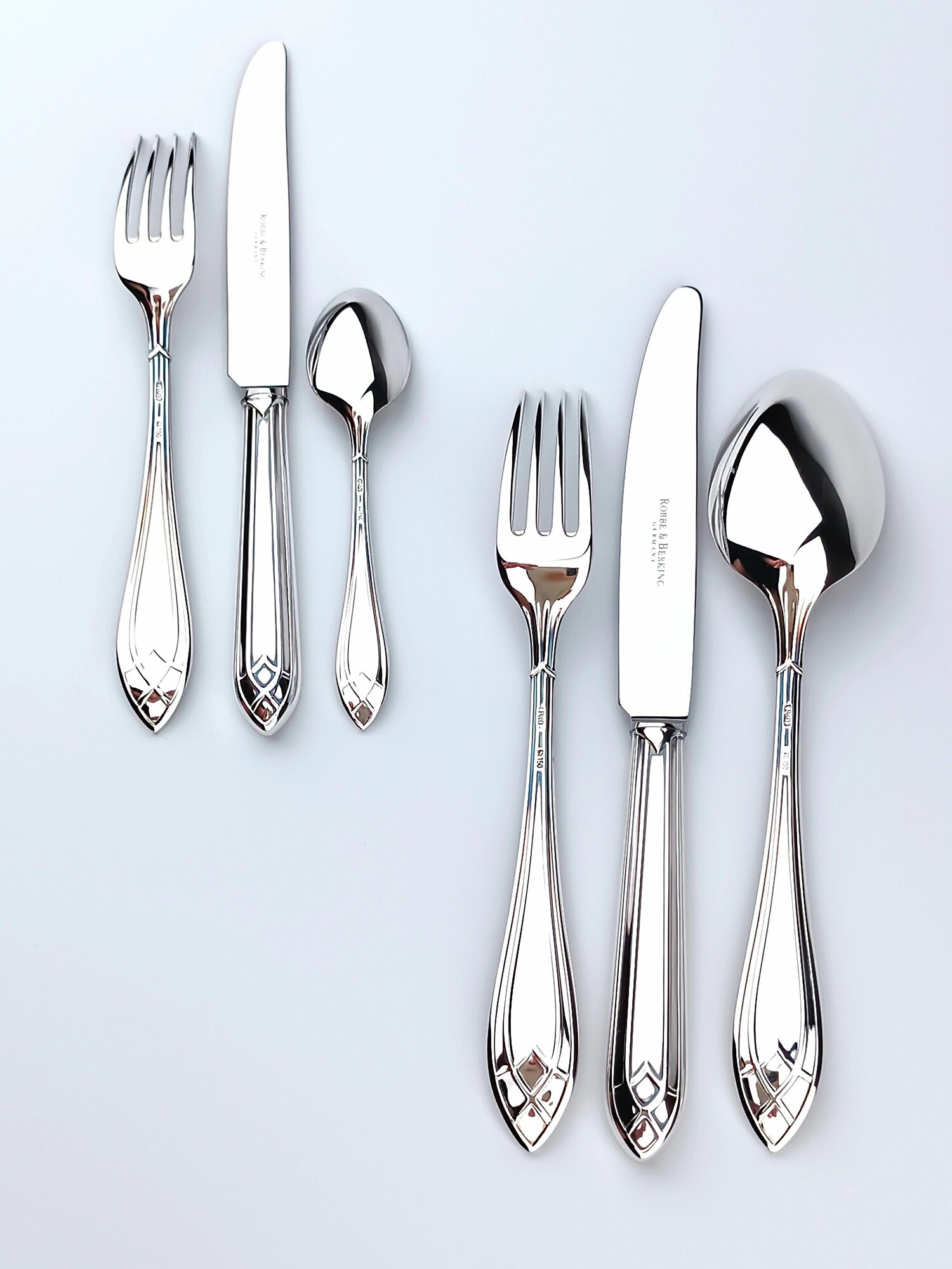 Набор столовых приборов ARCADE Robbe & Berking, Германия, на 1 персону, 6 предметов, посеребрение