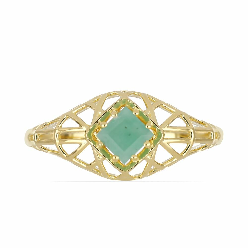 Кольцо, серебро, 925 проба, изумруд