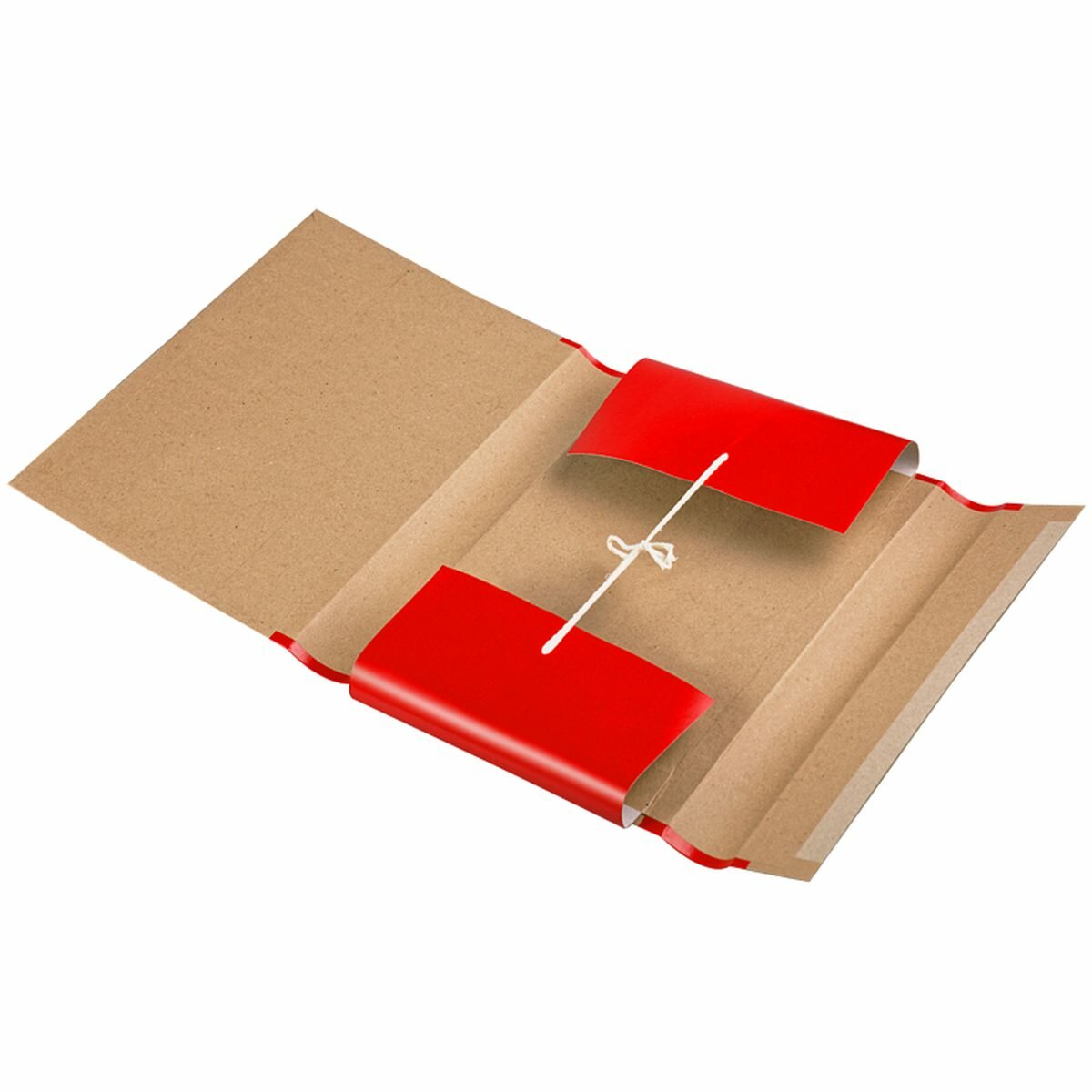 Папка архивная с завязками OfficeSpace (А4, корешок 50мм, 4 завязки, крафт/бумвинил) красная (255992), 25шт.