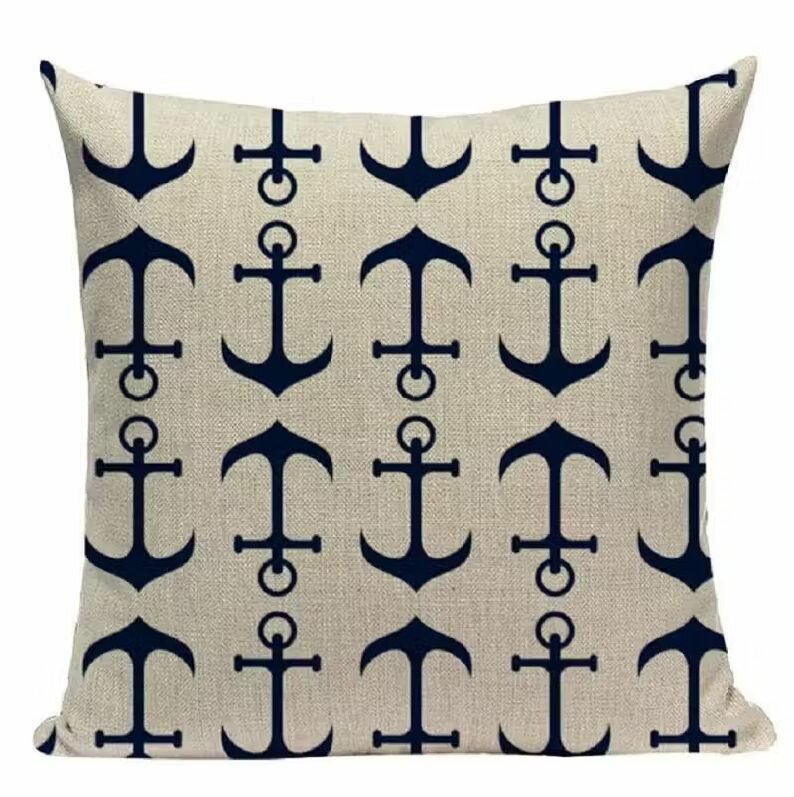 Подушка декоративная Якоря 40х40 Велюр
