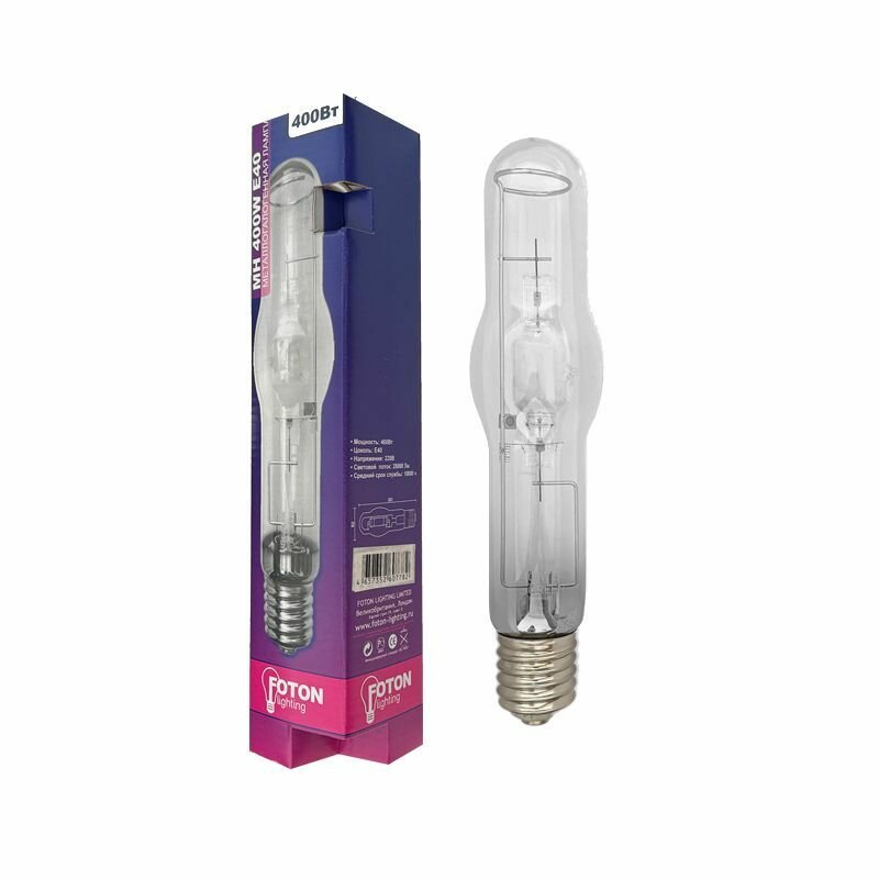 1шт/уп. Лампа Металлогалогенная 400Вт E40 220-240В 28000Лм Свет Зеленый 275х60мм Foton Lighting, уп. 1шт