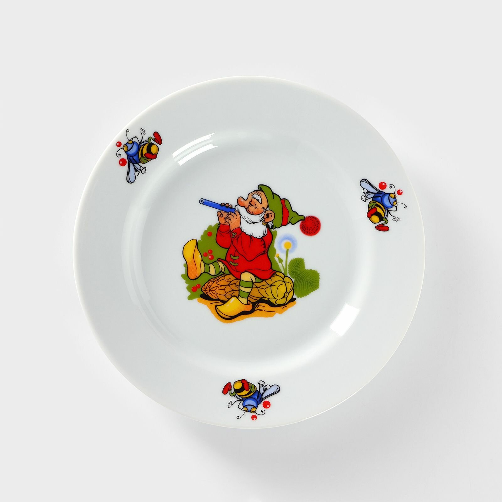 Тарелка десертная обеденная 20 см Добрушский фарфоровый завод Лесовичок, фарфор, мелкая закусочная, 1 шт