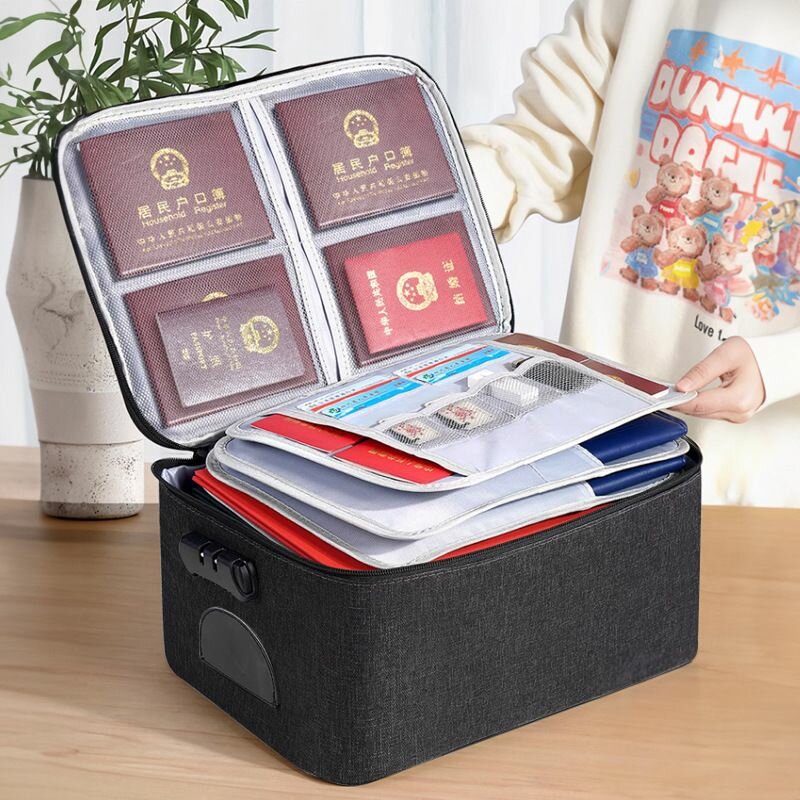 Органайзер для хранения документов, сумка для документов, дорожный органайзер, 37х27х19 см, черного цвета