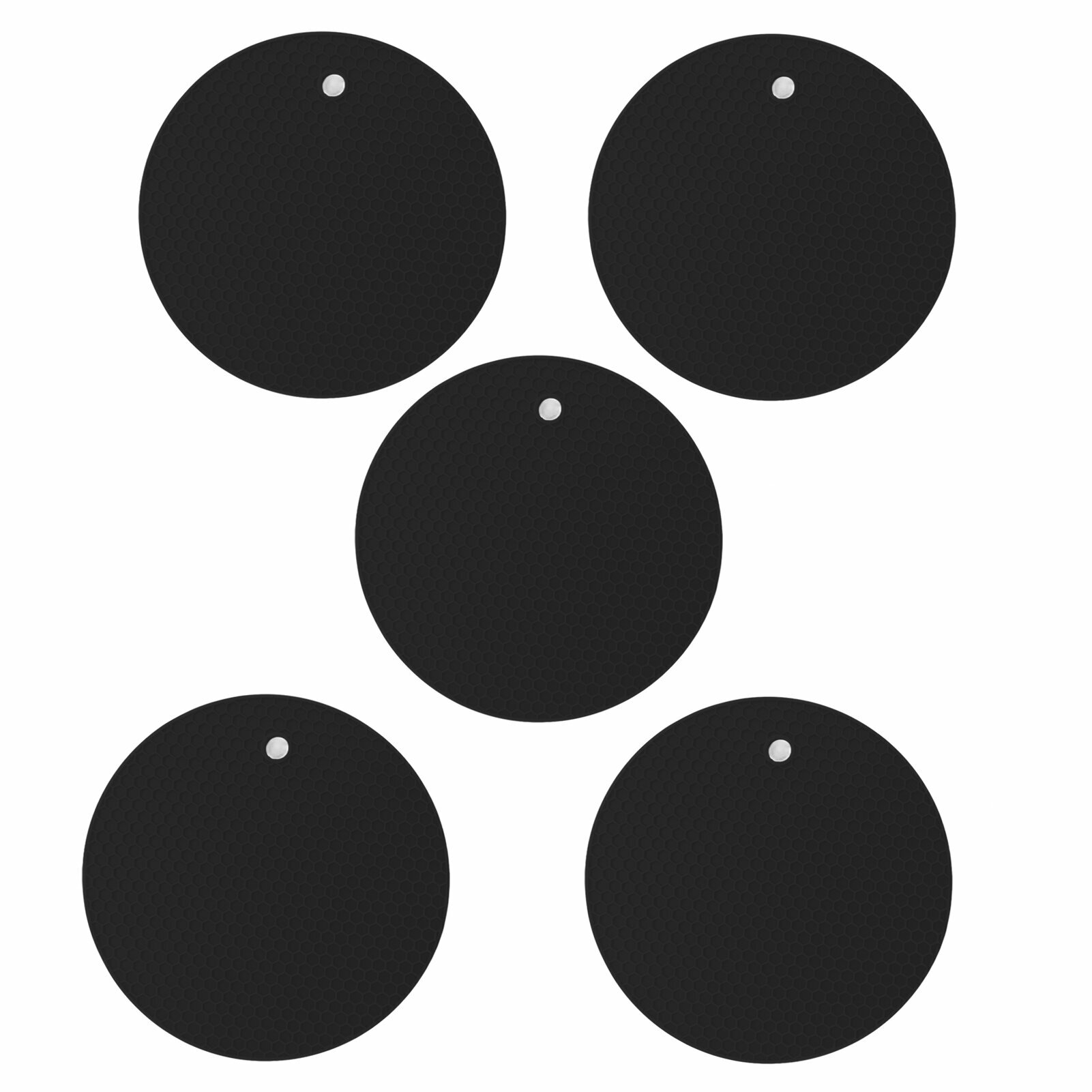 5 шт. Силиконовые коврики из силиконовых баллов круглые многоцелевые теплостойкие не скользкие накладные держатели для горшка для горячих горшков горячие блюда черные