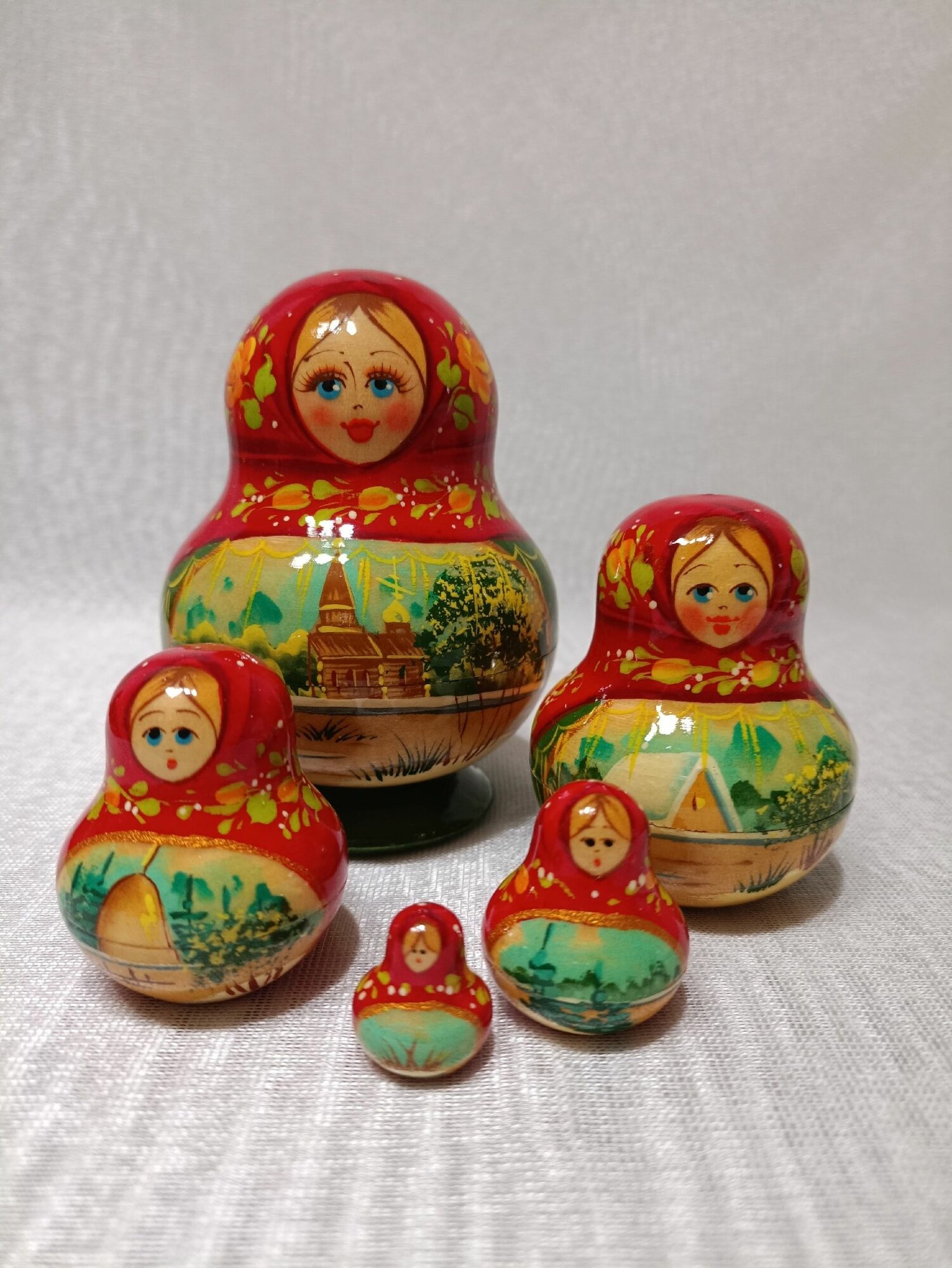 Матрёшка авторская ручная работа "Времена года - Весна" 5 мест