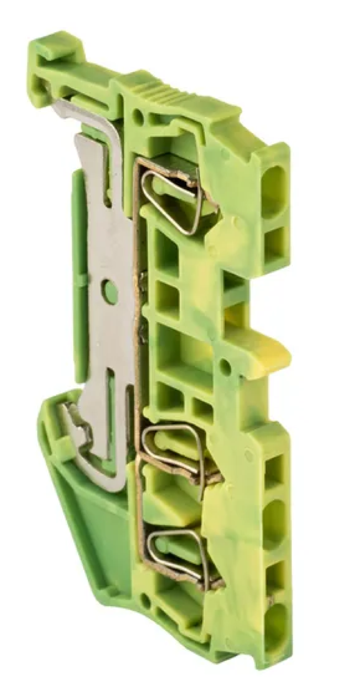 Клемма для проводов EKF / ЕКФ ST-1.5 земля пружинная, желто-зеленый, 0.14-1.5мм2, 1шт. / зажим