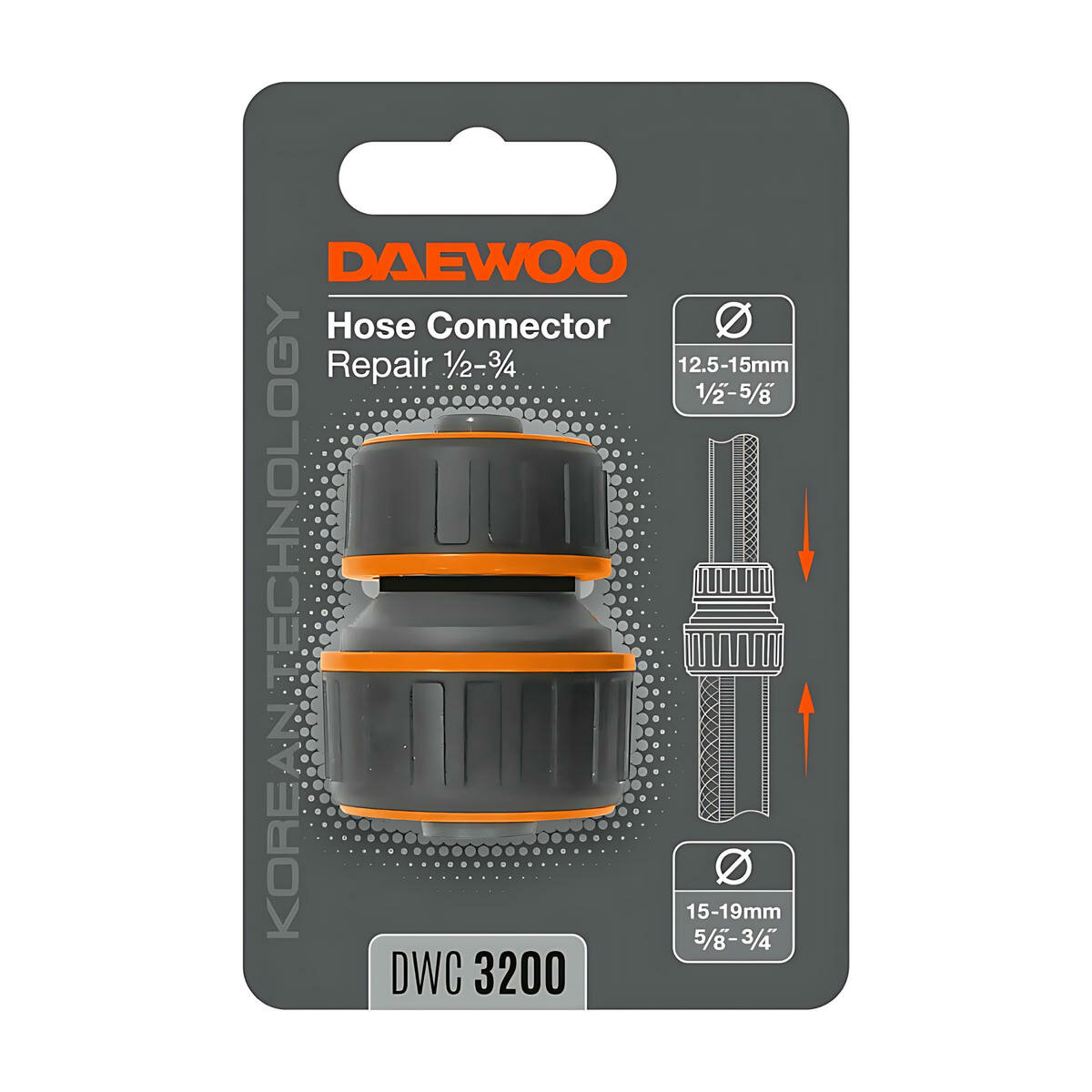 Переходник для шлангов с 13 - 15 мм (1/2' - 5/8') на 15 - 19 мм (5/8' - 3/7') DWC 3200 DAEWOO