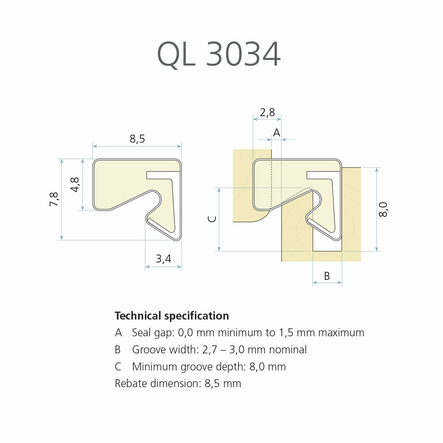 Уплотнитель оконный Schlegel Q-Lon QL 3034 Коричневый Упаковка 10 метров