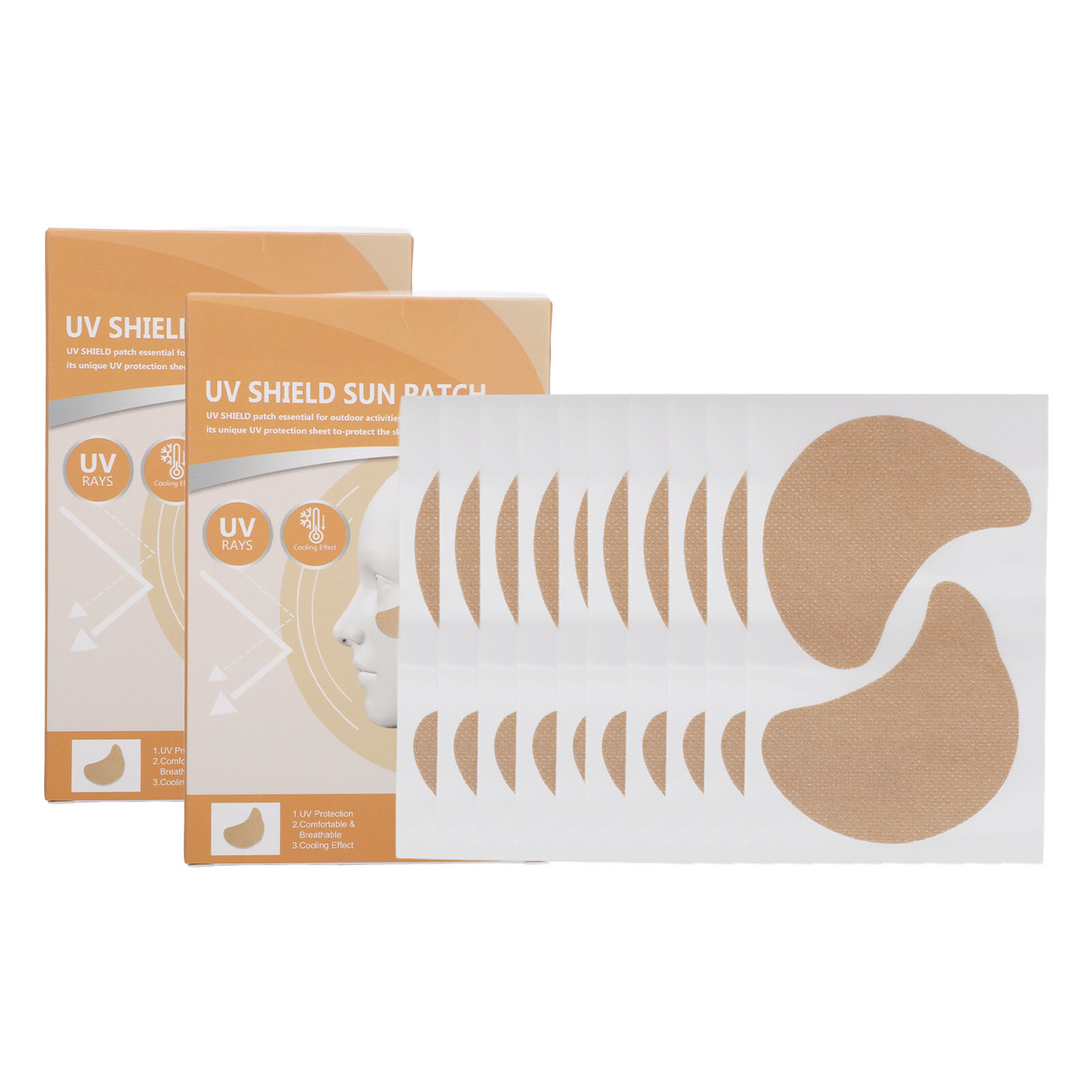 10 пар патчей для защиты глаз от ультрафиолетового излучения, дышащие патчи с УФ-фильтром, спанлейс для защиты лица от солнца под глазами