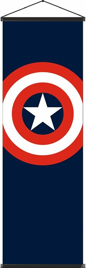 Вертикальный двухсторонний флаг супергероя 150х50 см на блэкауте