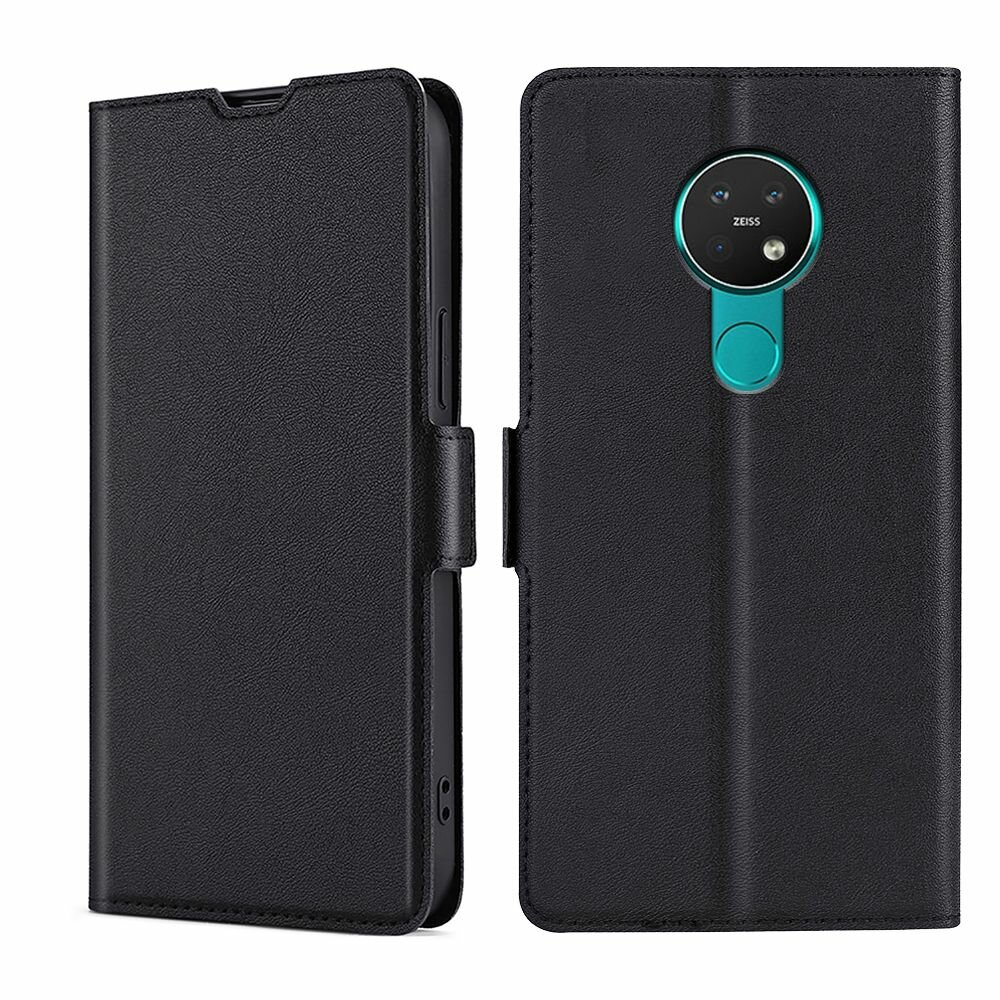 Чехол-книжка MyPads для Nokia 6.2 / 7.2 / Нокиа 6.2/7.2, магнитные крепления справа (черный)