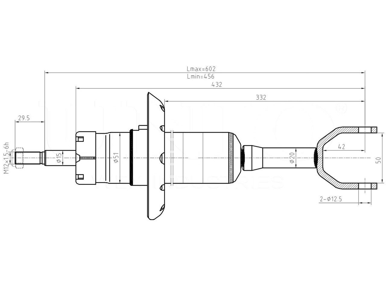 UNIO SAB-10441 (3B0413031 / 3B0413031A / 4B0412031F) амортизатор газовый передней подвески VW Passat (Пассат)