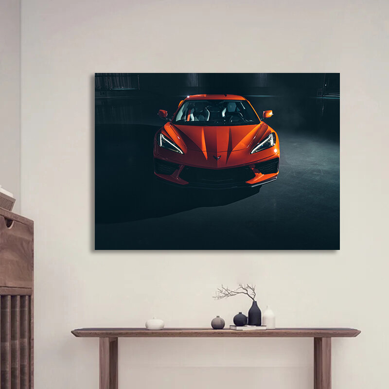 Картина корвет / машина, картины для интерьера / мальчику, 40х60 см.