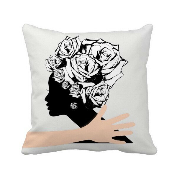 Женщина розы чёрно - белые руки