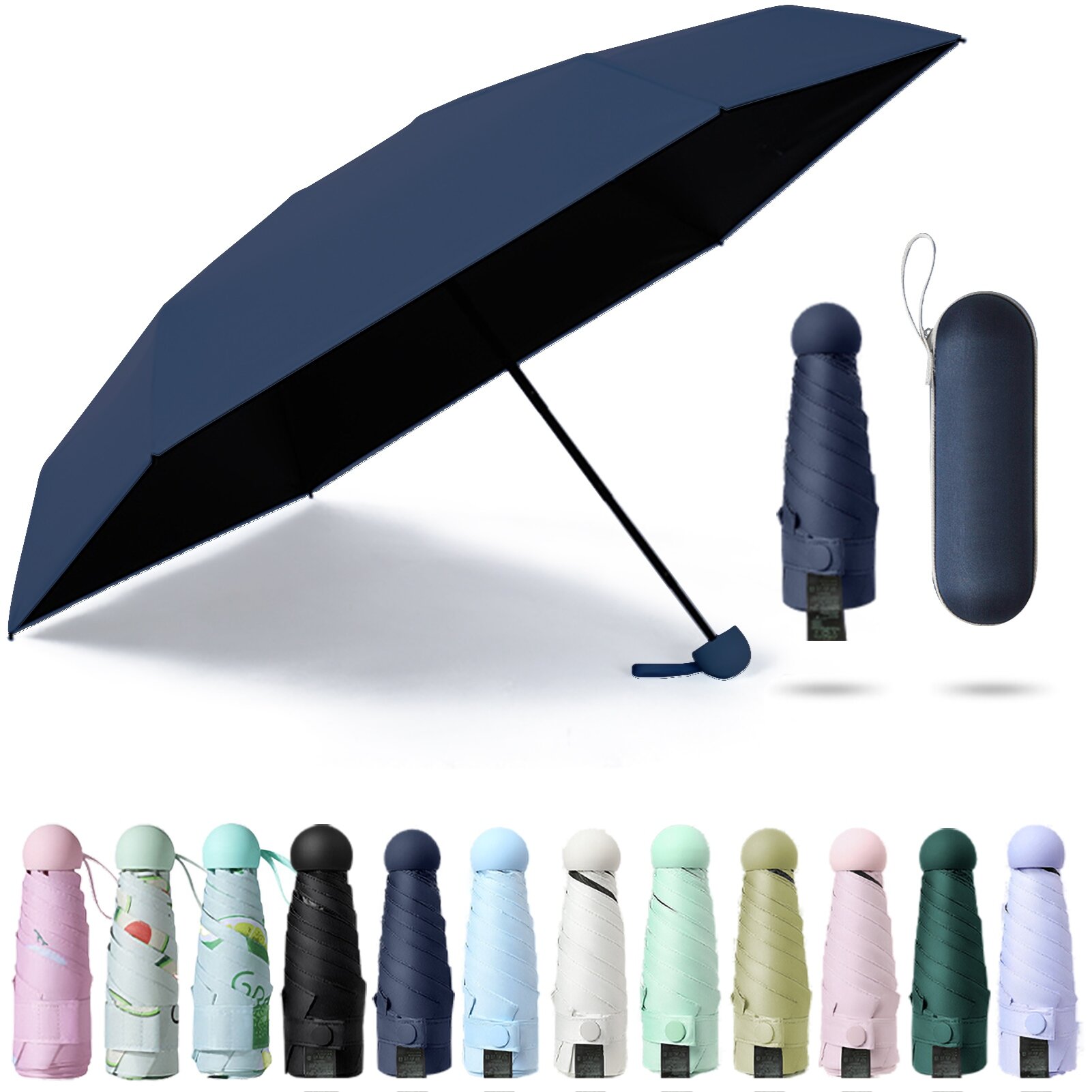 Зонт от солнца в сложенном виде, сверхлегкий, с шестью костями, с коробкой. Защита от солнца. Защита от ультрафиолета. Солнцезащитный козырек. Солнцезащитный козырек от дождя. Двойное назначение. Отлично подходит для путешествующих девушек и женщин.