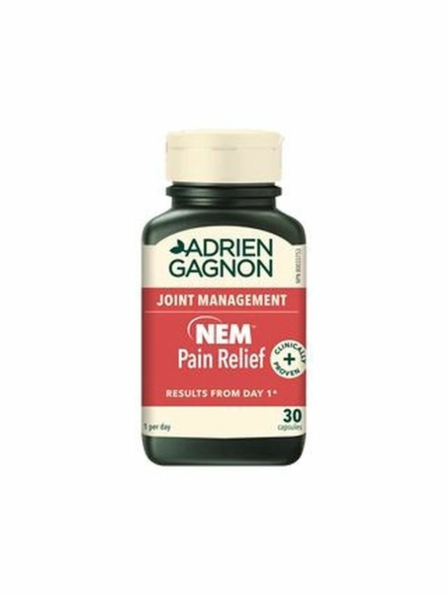 БАД NEM (Pain Relief) Adrien Gagnon, для суставов, без глютена, без лактозы, капсулы 500мг, 30шт