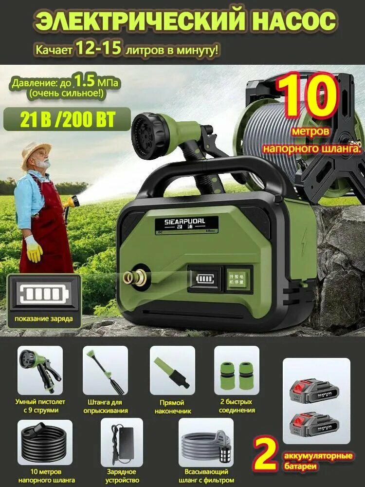 KNOW EASY-Садовый насос,200Вт,15л/мин,1.5м