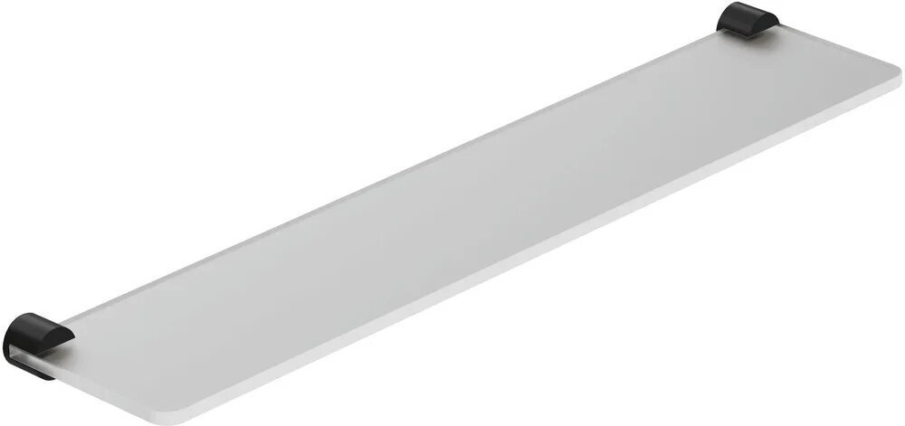 Полка под зеркало Kludi Vela R 5897339 60 см, прямая, стеклянная, латунь, черная, матовая, полка для ванной