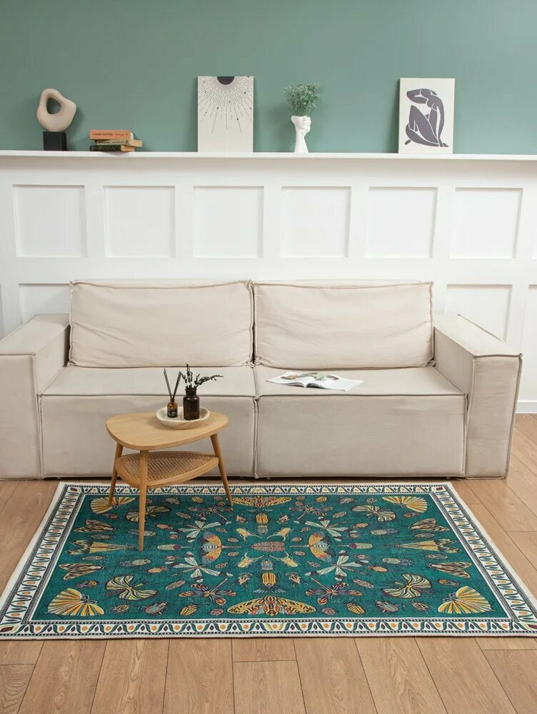 Ковер изумрудный с насекомымиN, 1.2 x 1.8 м