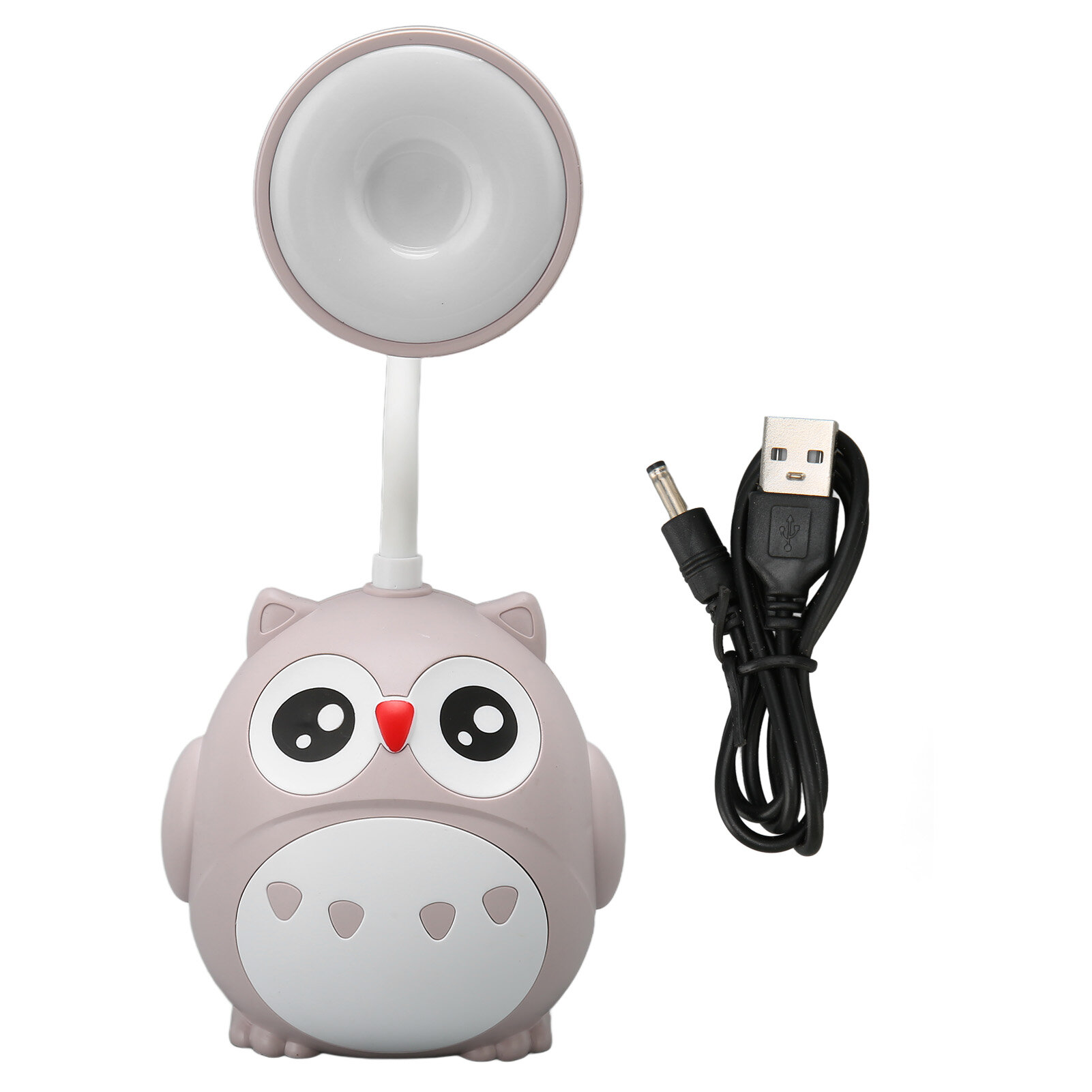 2 шестерни светодиодная настольная настольная лампа с держателем для ручек, защита глаз, USB, мультяшная ночная сова, настольный светильник, светло-серый