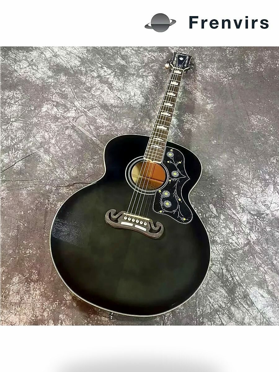 Гитара акустическая Gibson SJ200, 42 дюйма, градиент черный, ель/клен