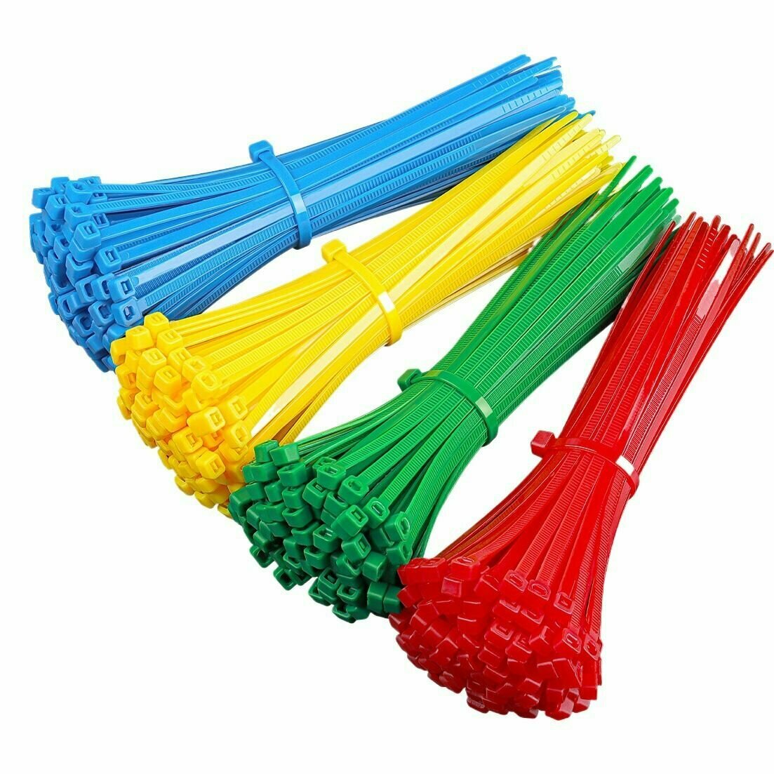 100 цветных нейлоновых кабельных стяжек, упаковка 4*200 самоблокирующихся пластиковых лент