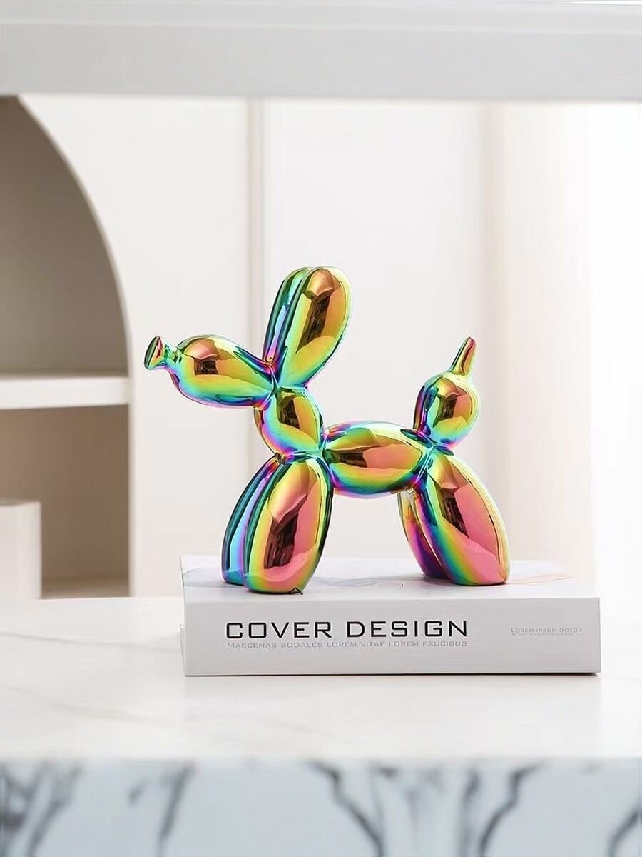 Статуя собаки из смолы собака из воздушного шара современная декоративная для гостиной и офиса 18cm 20cm