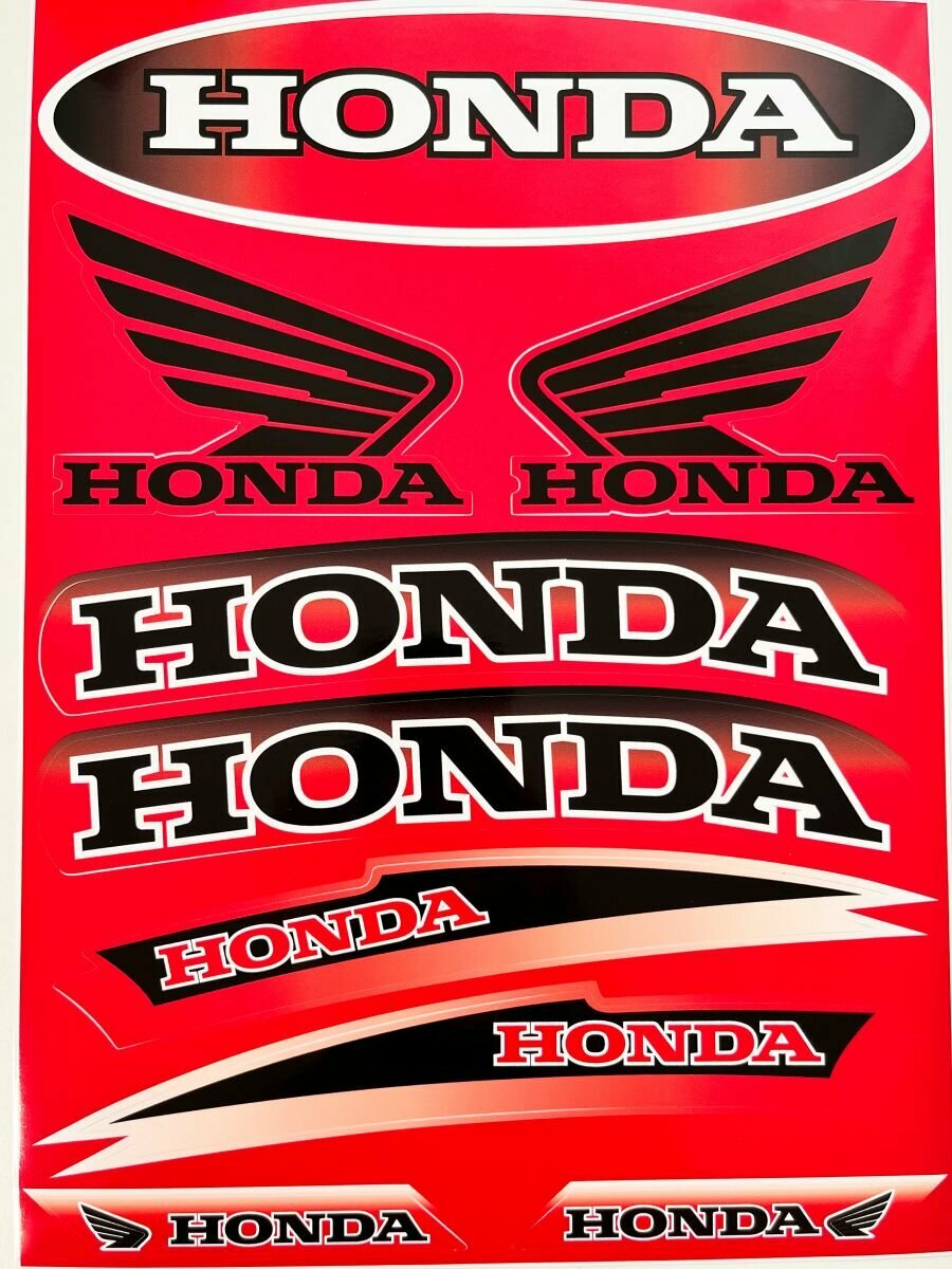 Наклейки на машину, мотоцикл HONDA 250х350мм. Хонда стикеры на питбайк, для эндуро